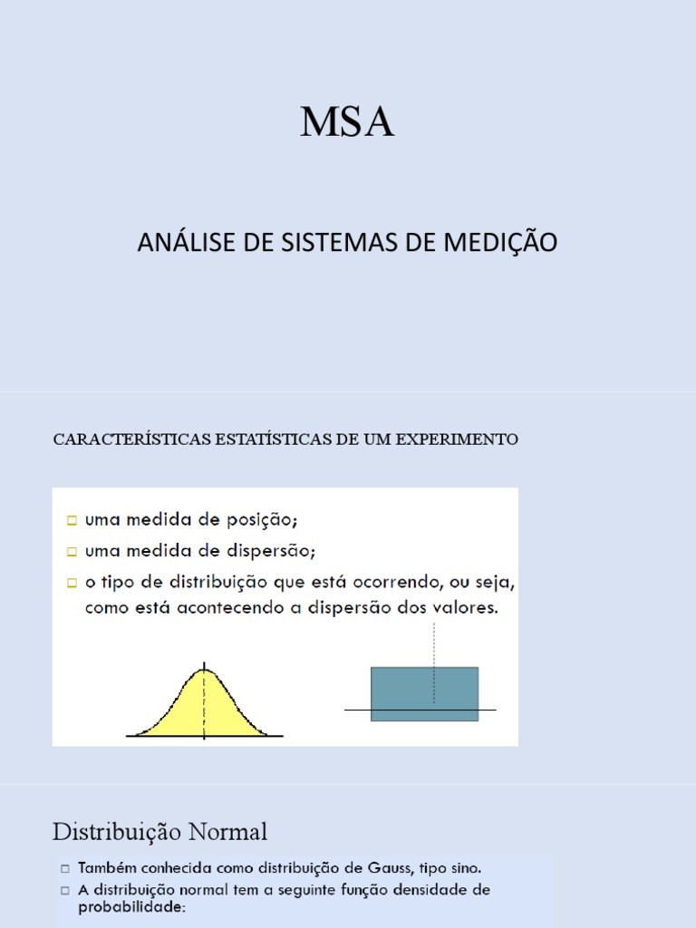 Análise de Sistemas de Medição MSA | PDF | Medição | Método científico