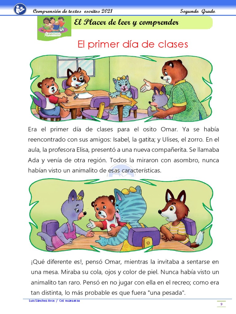 1 - Lectura - Primer Dia de Clases | PDF