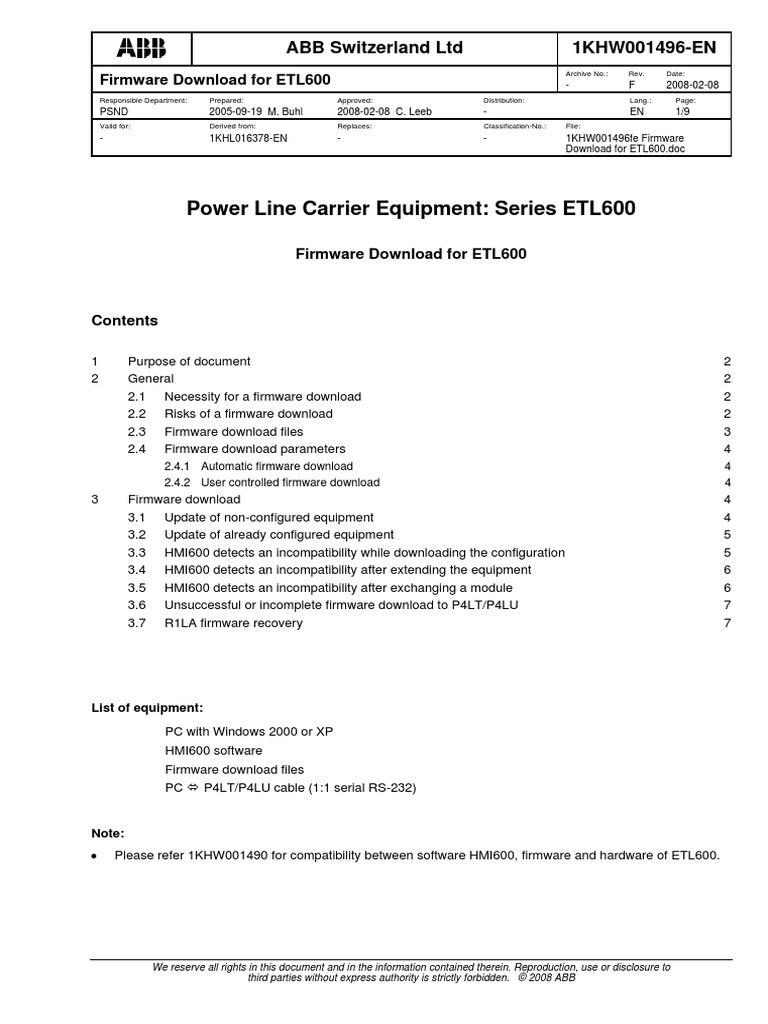 1KHW001496fe Firmware Download For ETL600 | PDF | Personal Computers ...