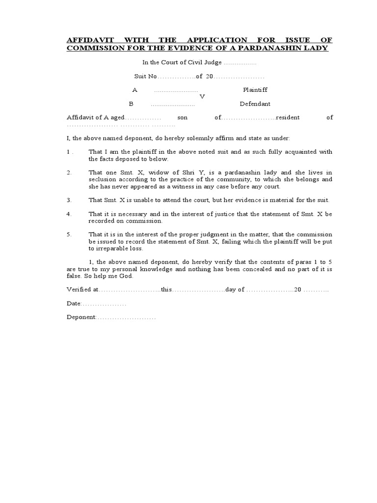 AFFIDAVIT Performa | PDF | Affidavit | Bankruptcy