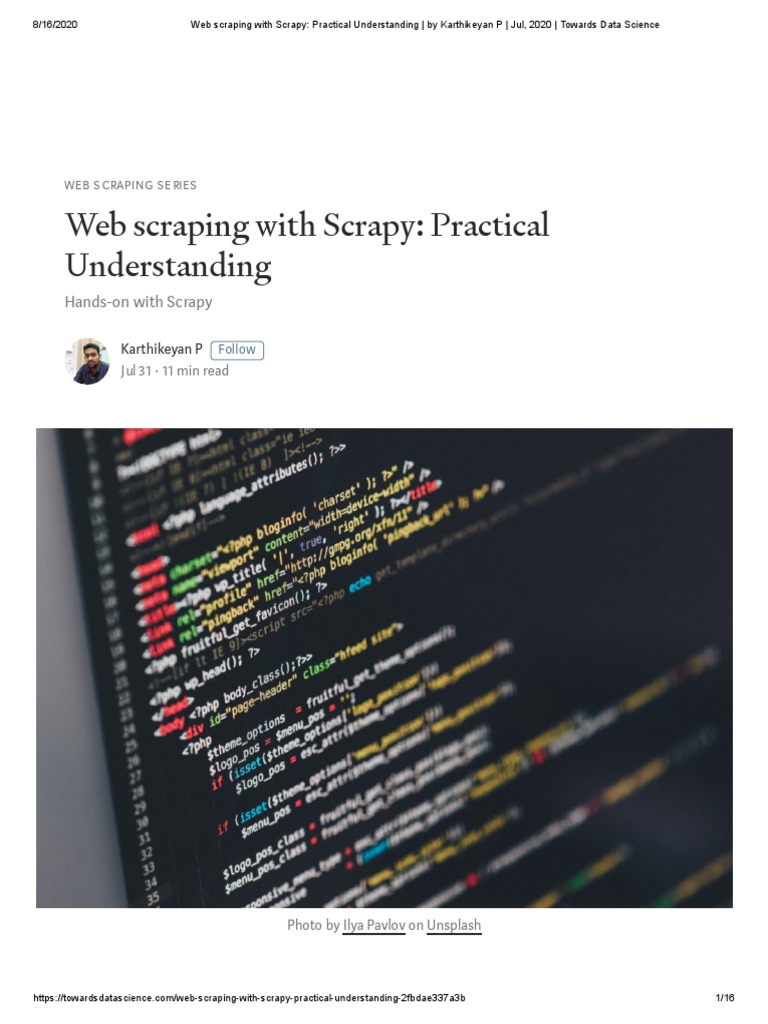 Web Scraping With Scrapy - Practical Understanding - by Karthikeyan P ...