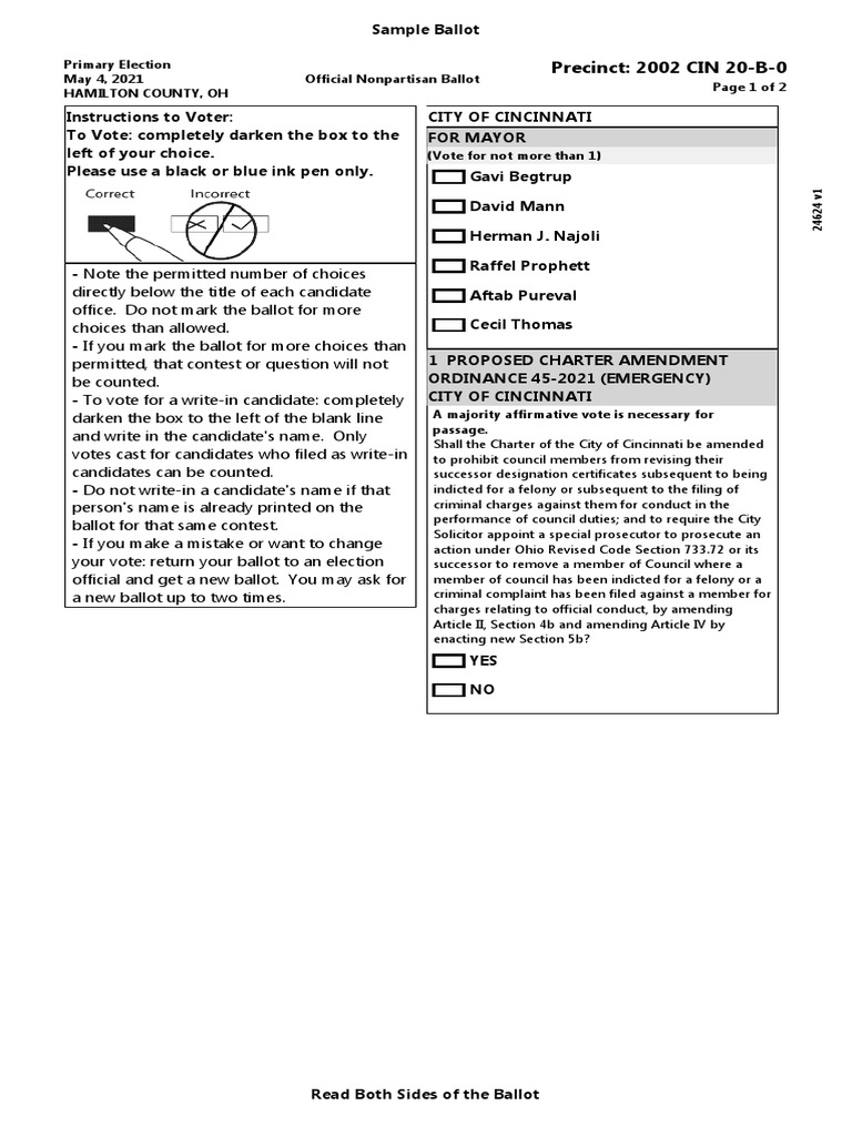 Hamilton Co. May 2021 Election: Sample Ballot | PDF | Affordable ...