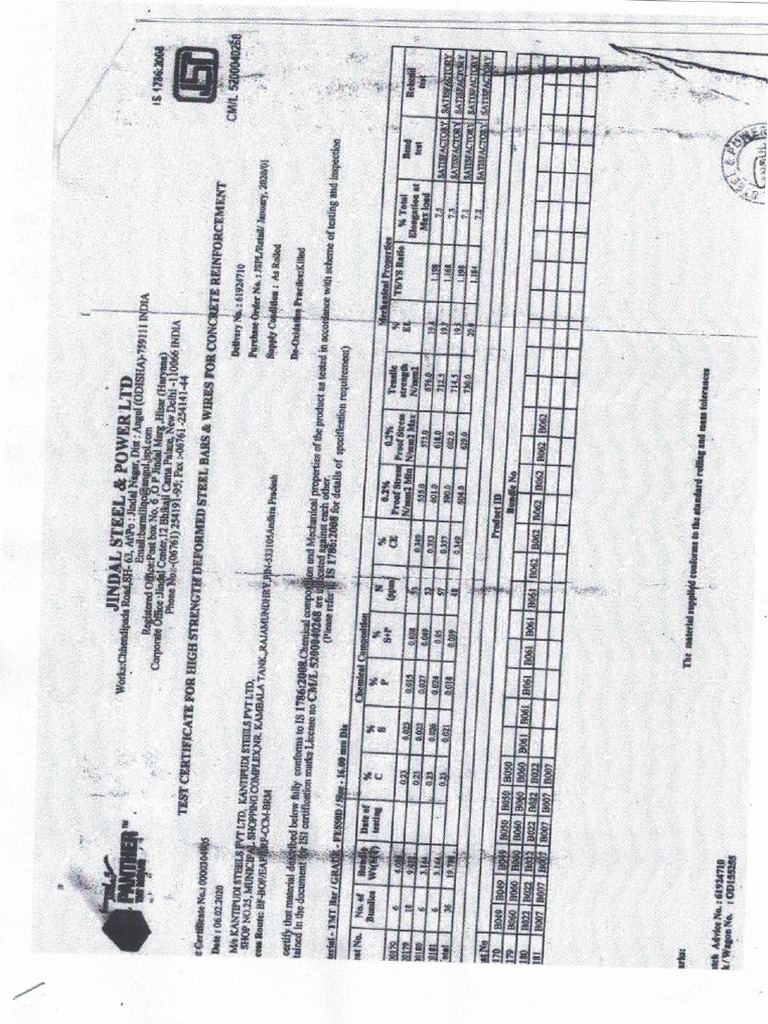 HYSD MTC Test Certificate 06.02.20 | PDF