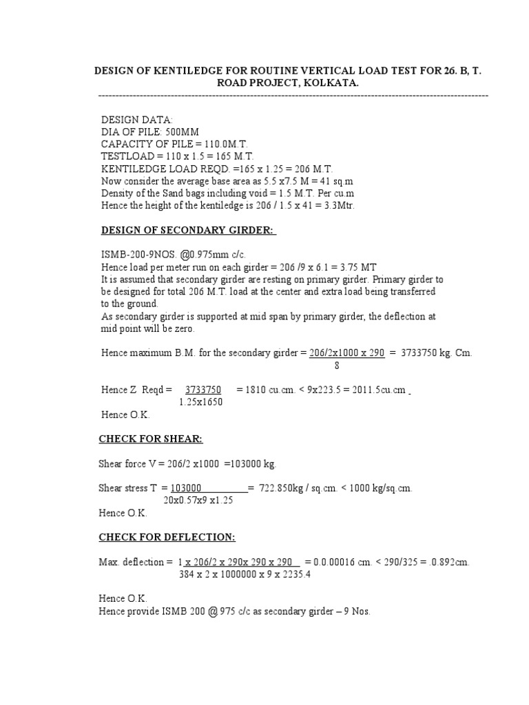 Vertical Load Test - Design - 2-1 | PDF | Deep Foundation | Structural ...