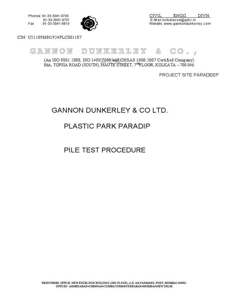 1, Pile Load Test Format | PDF | Deep Foundation | Calibration