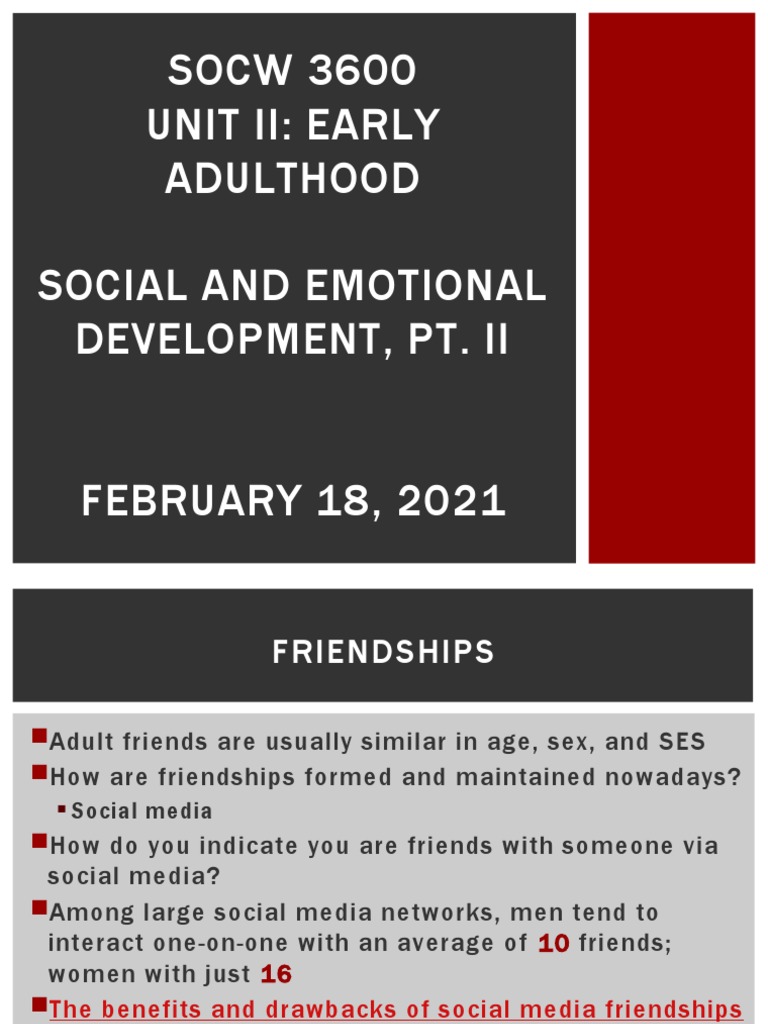 2-18-21 PPT Early Adulthood Social and Emotional Development PT II ...