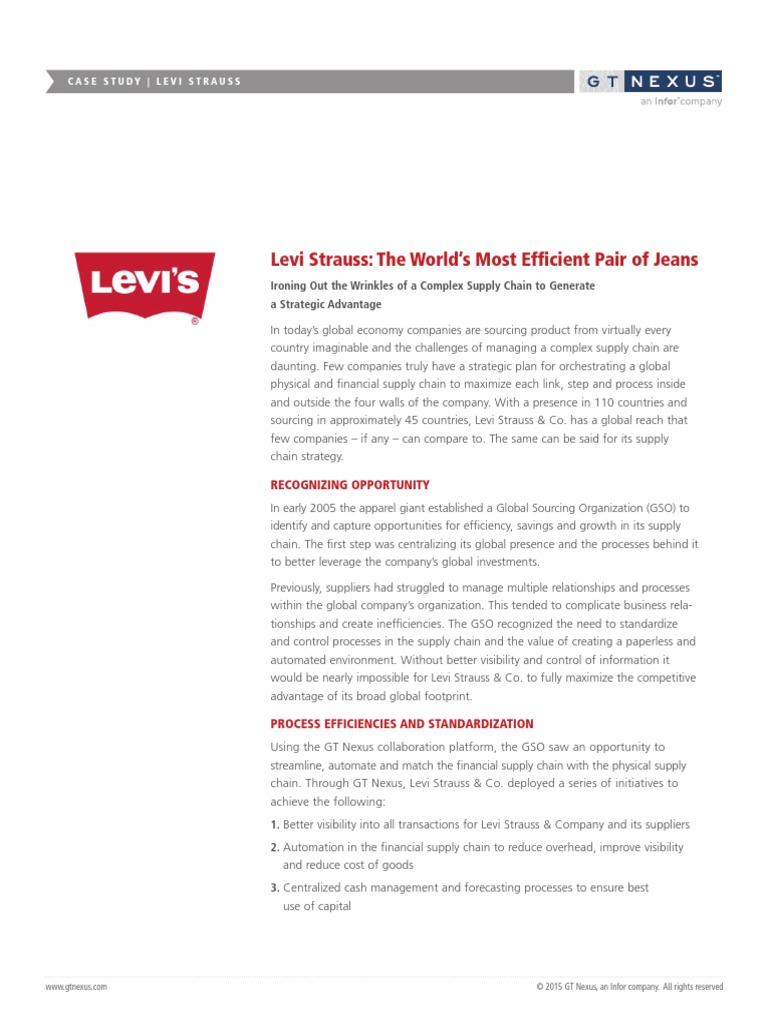 Levi Strauss: The World's Most Efficient Pair of Jeans | PDF | Accounts ...