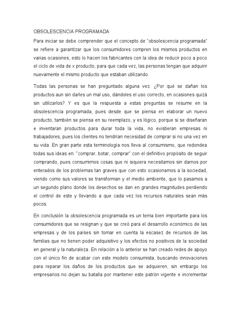Obsolescencia Programada | PDF