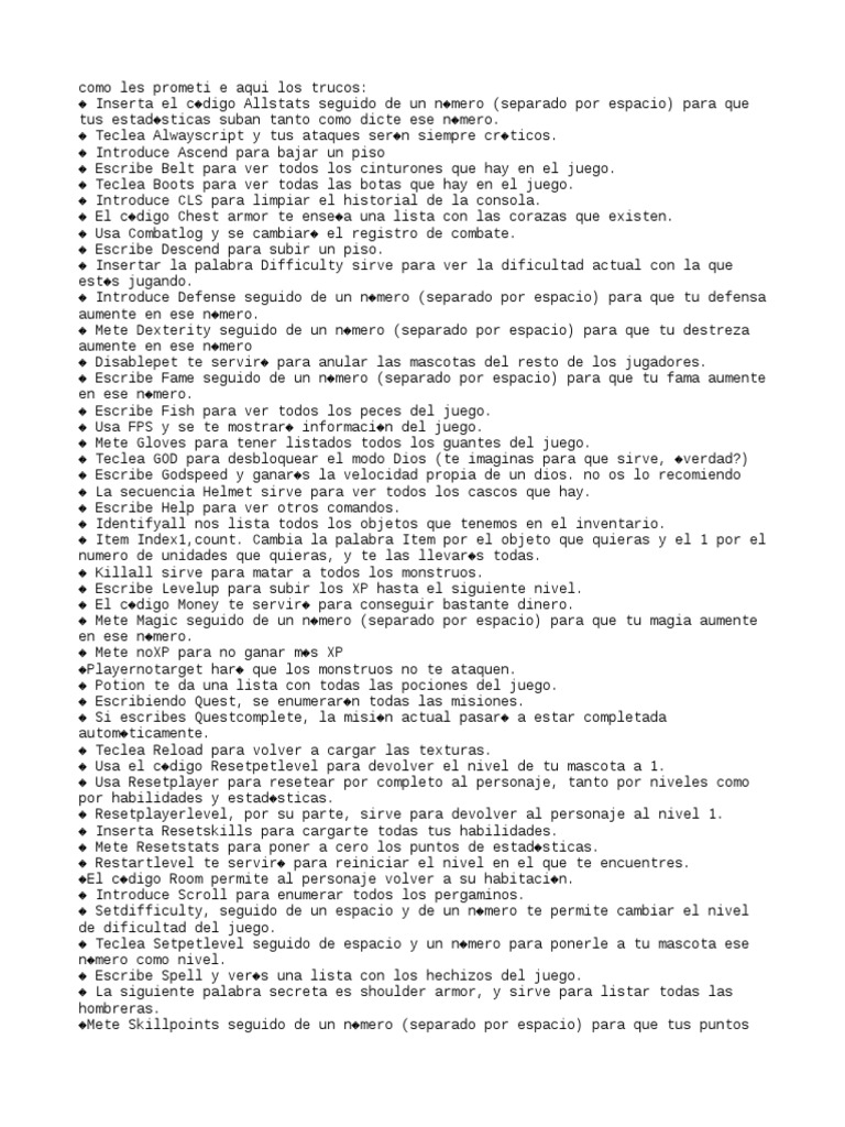 Codigos de Juego | PDF | Videojuegos | Juego de azar