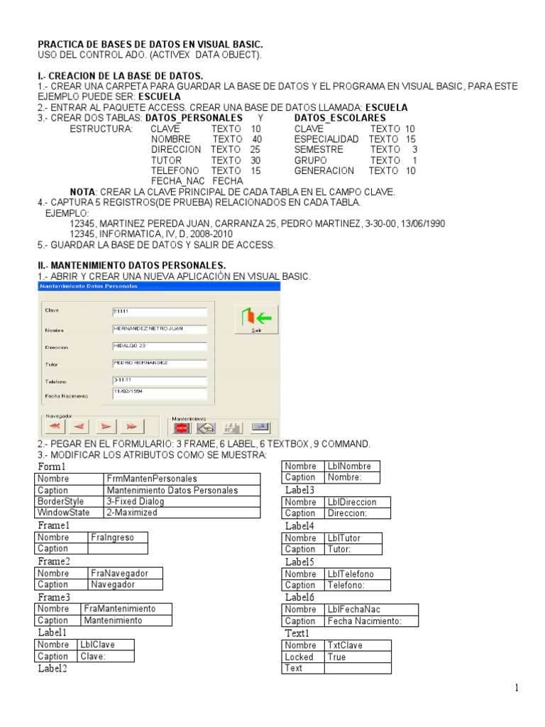 Practica de Bases de Datos en Visual Basic | PDF | Programación de computadoras | Software