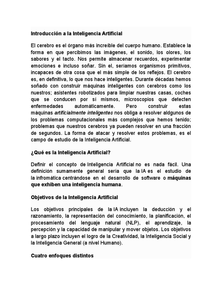 Introducción A La Inteligencia Artificial | PDF | Aprendizaje ...