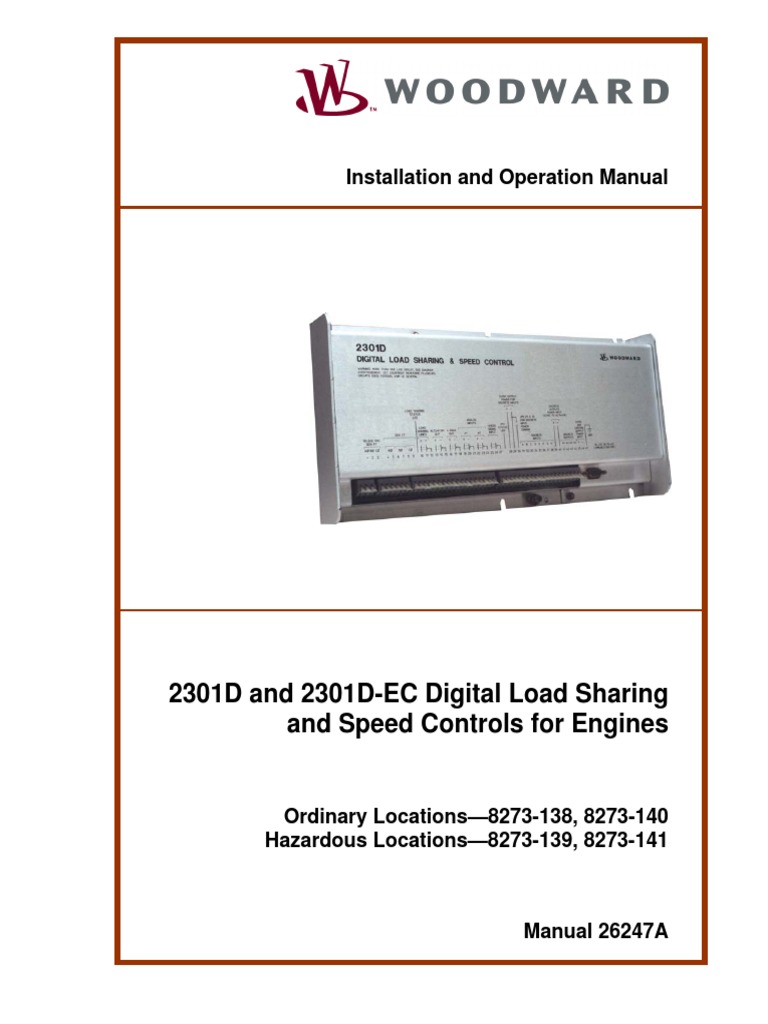 Woodward - IOM - 2301D and 2301D-EC Digital Load Sharing and | PDF ...