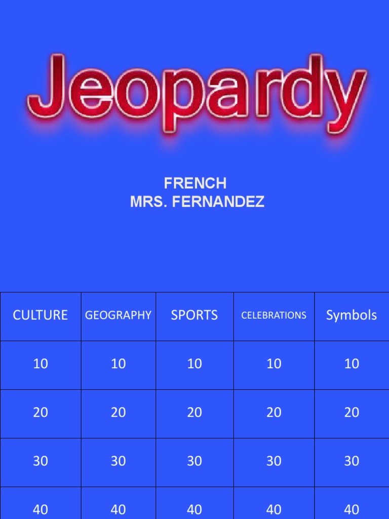 Jeopardy FRENCH | PDF | France