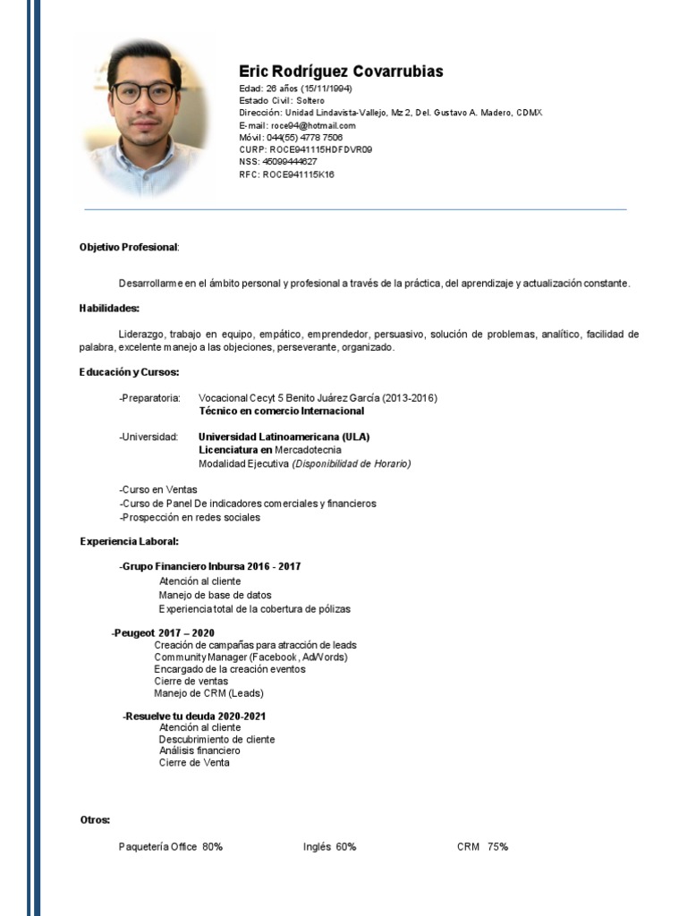 CV Eric Rodríguez Covarrubias | PDF