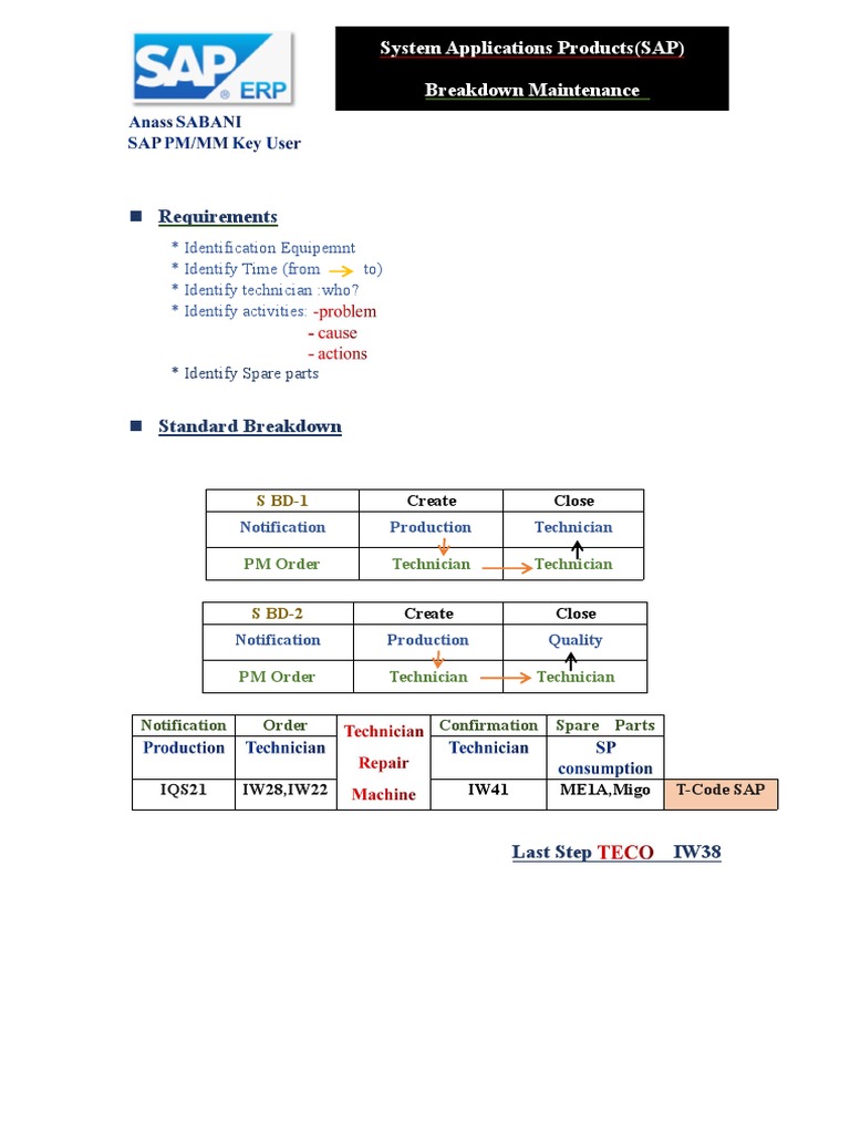 SAP Maintenance | PDF