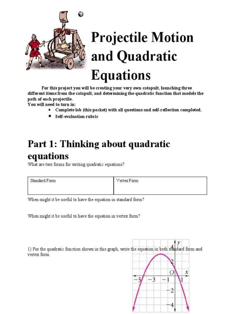 Catapult Projectile Motion Project | PDF | Quadratic Equation ...