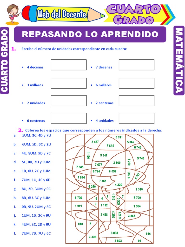 Repasando Lo Aprendido para Cuarto Grado de Primaria | PDF | Enseñanza ...