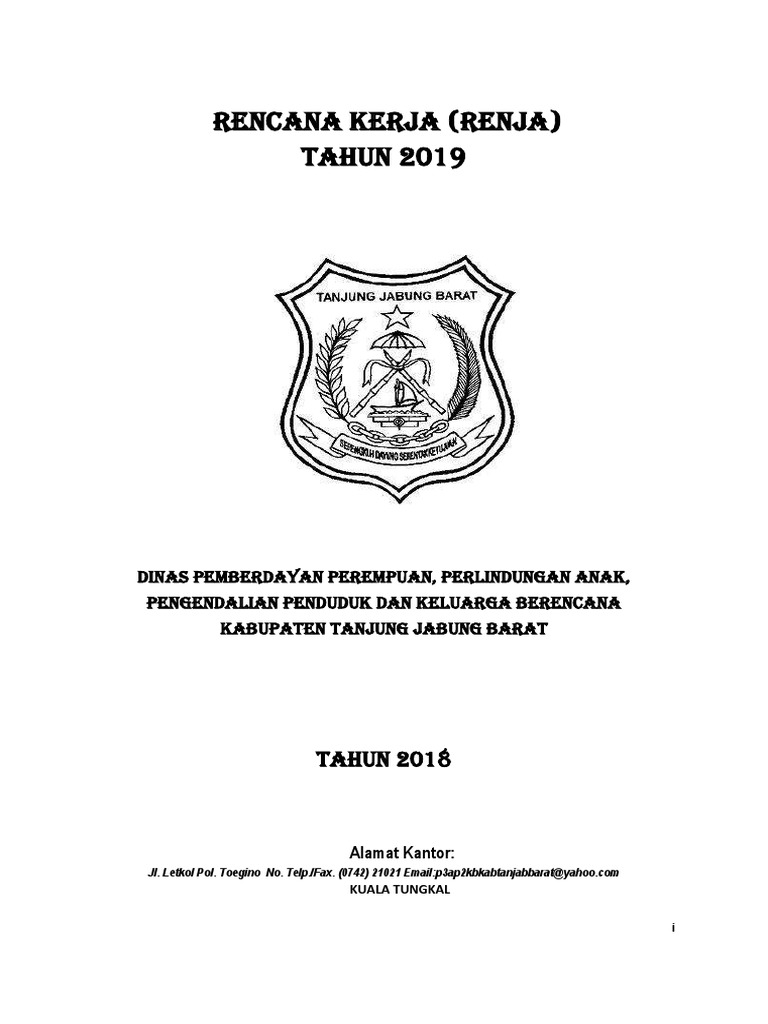 Rencana Kerja (Renja) Th.2019 | PDF