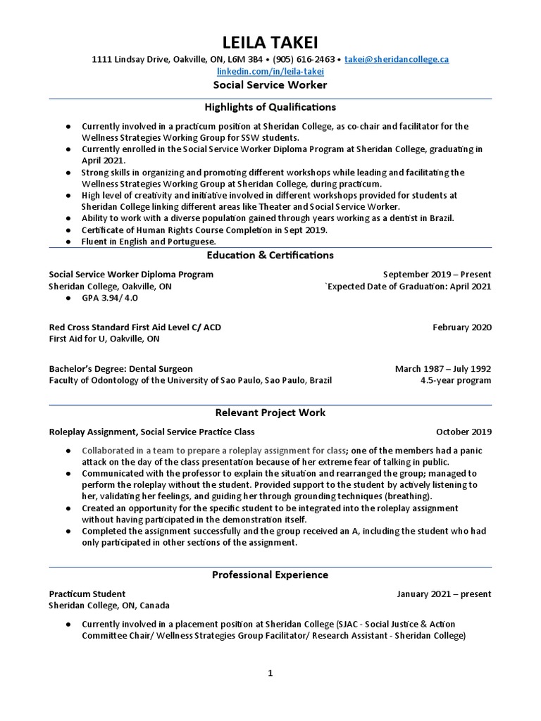 Leila - Resume - Revised Me Apr 2021 1 | PDF | Dentistry | Health Care