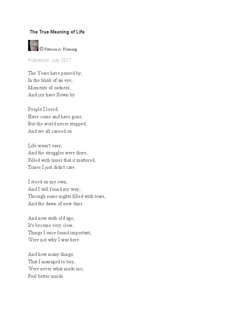 The True Meaning of Life | PDF | Poetry