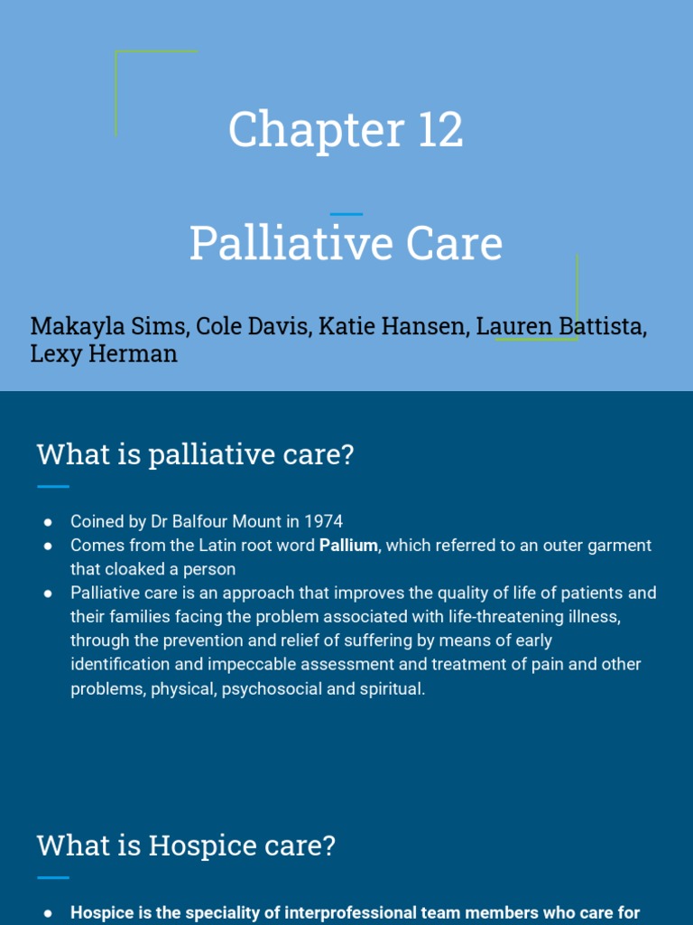 Chapter 12 Palliative Care | PDF | Palliative Care | Hospice