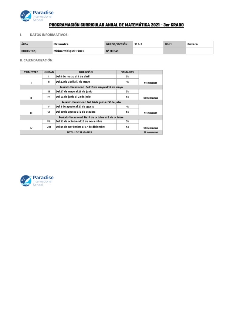 Programma Mathematics Stage 3 Primary | PDF | Enseñanza de matemática ...