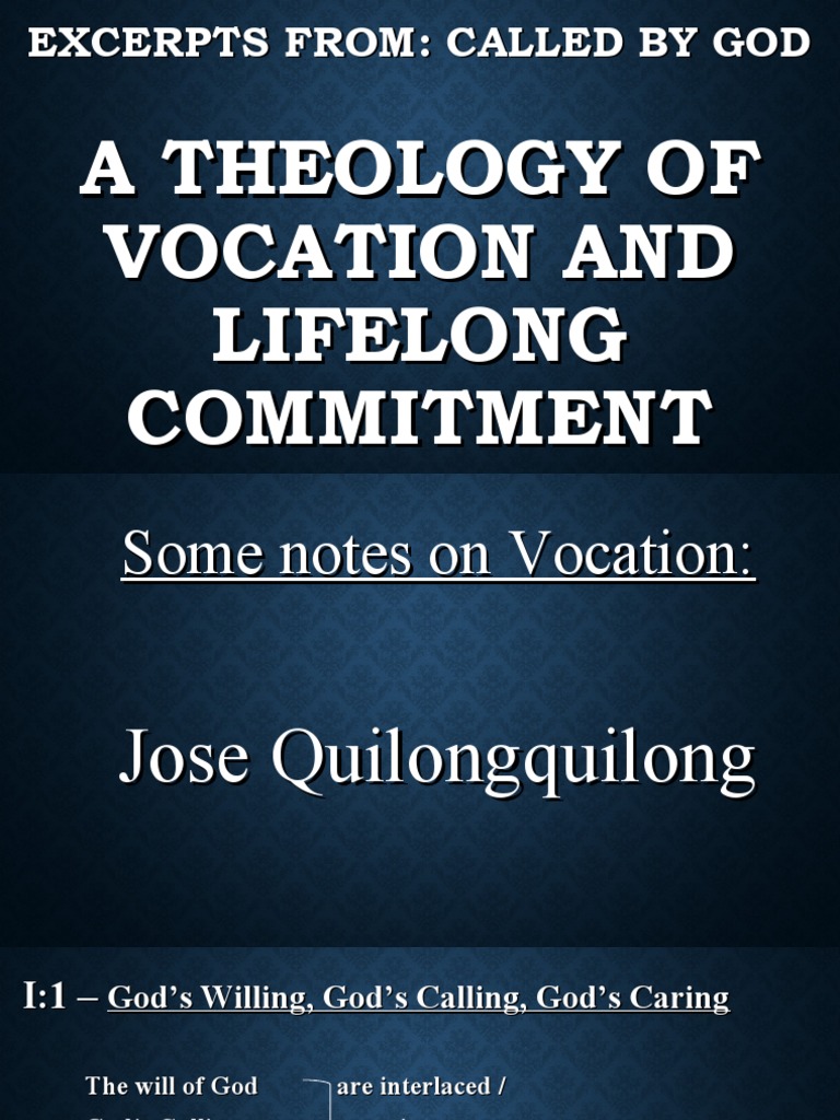 A Theology of Vocation and Lifelong Commitment | PDF | God | Evil