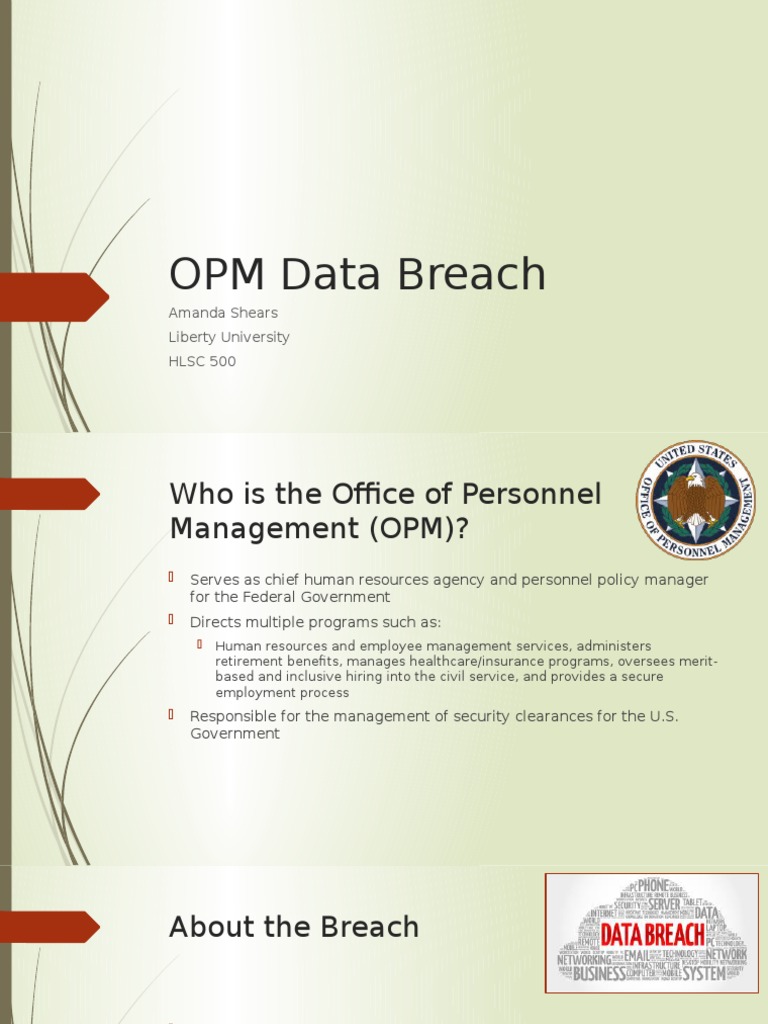 OPM Data Breach | PDF | United States Office Of Personnel Management ...