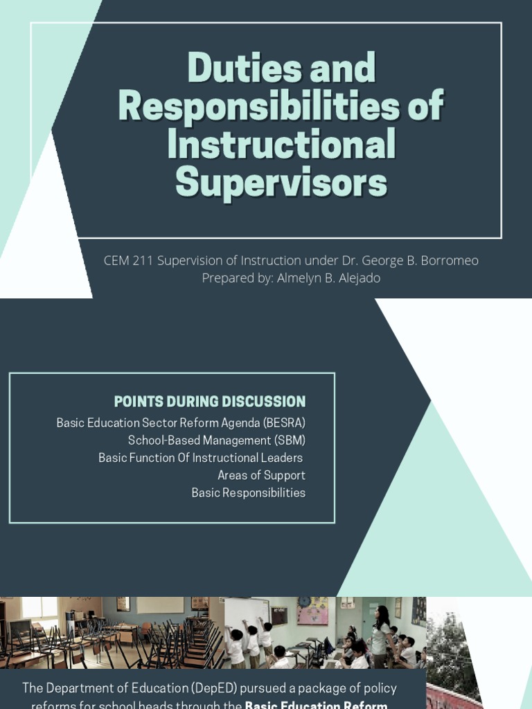 Duties and Responsibilities of Instructional Supervisors | Download ...
