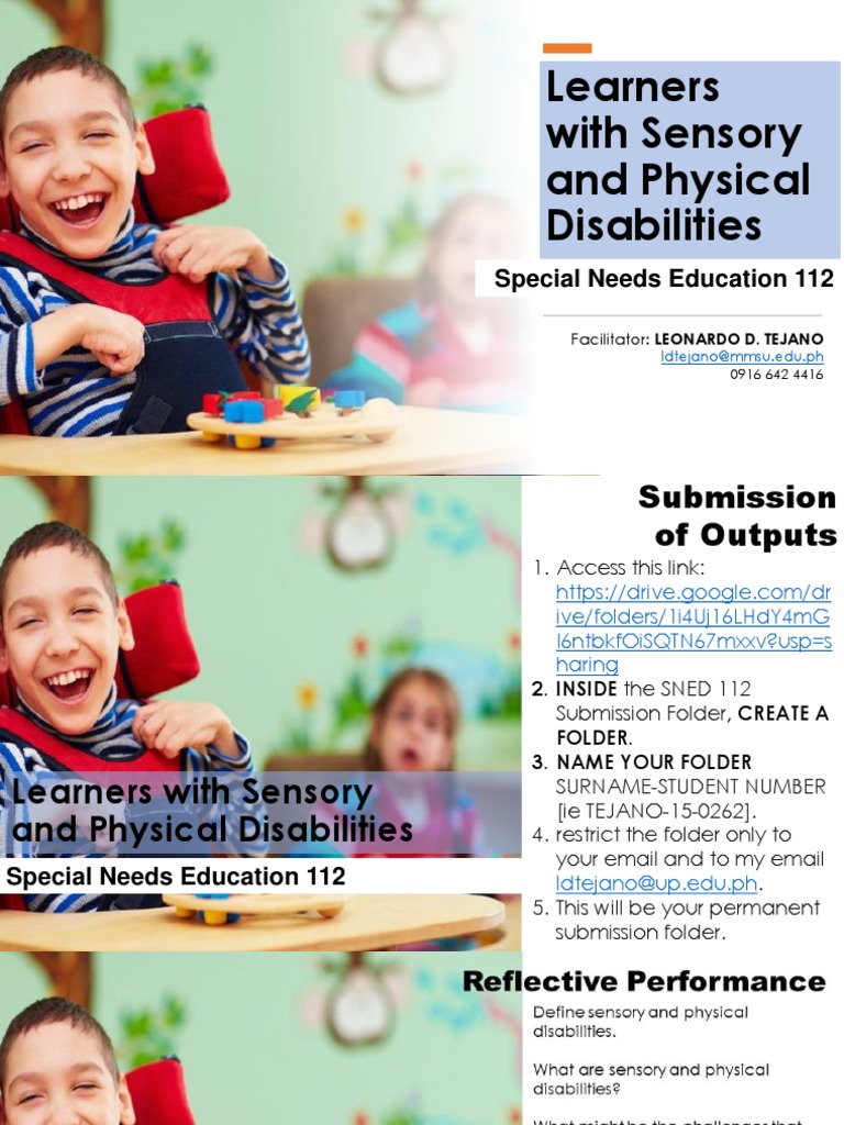 Learners With Sensory and Physical Disabilities-Course Introduction ...