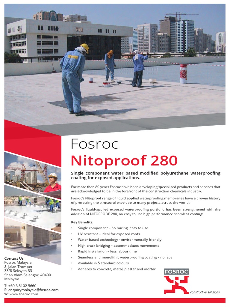 Fosroc Nitoproof 280 Waterproofing Coating | PDF