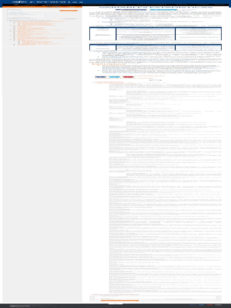 Variables Estadísticas | PDF | Estadísticas | Probabilidades y estadísticas