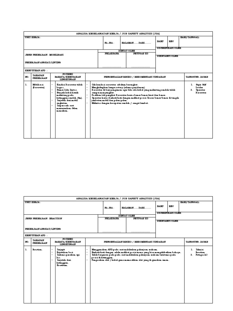 Form Aspek k3 Di Metode | PDF