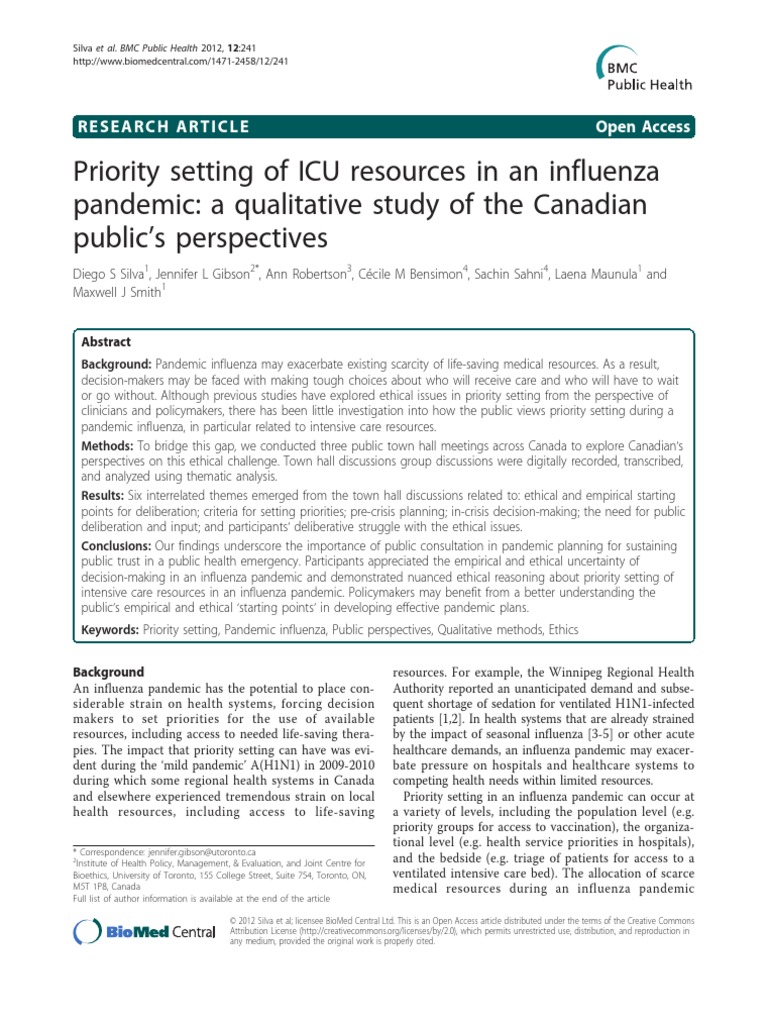 Icu Priority Setting | PDF | Health System | Health Care