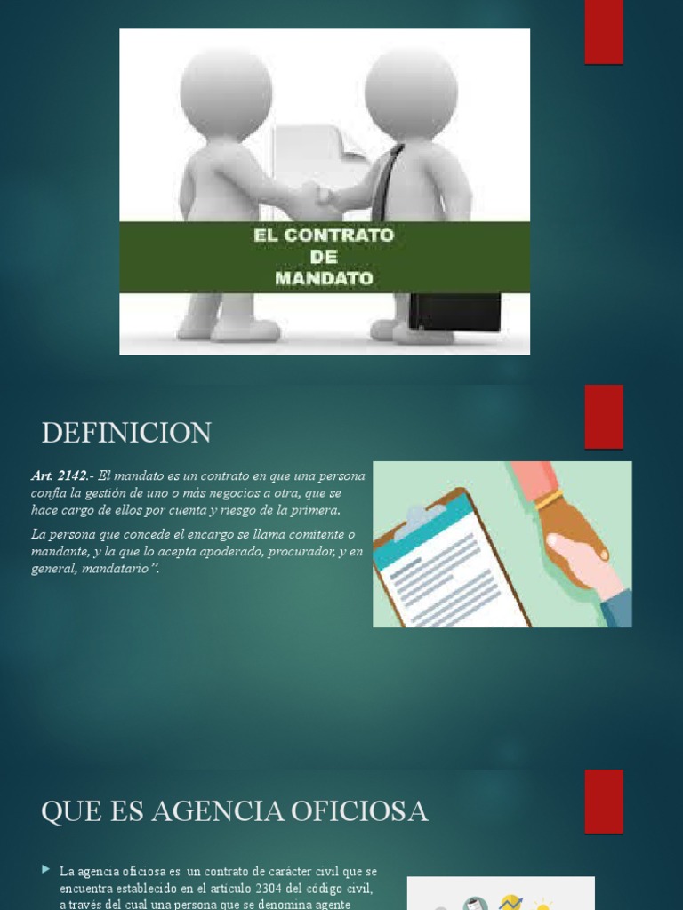 Contrato de Mandato | PDF | Poder legal | Conceptos legales