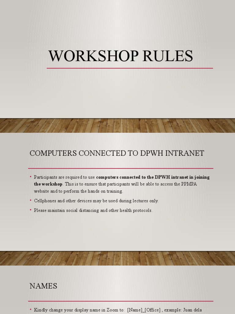 Workshop Rules | PDF