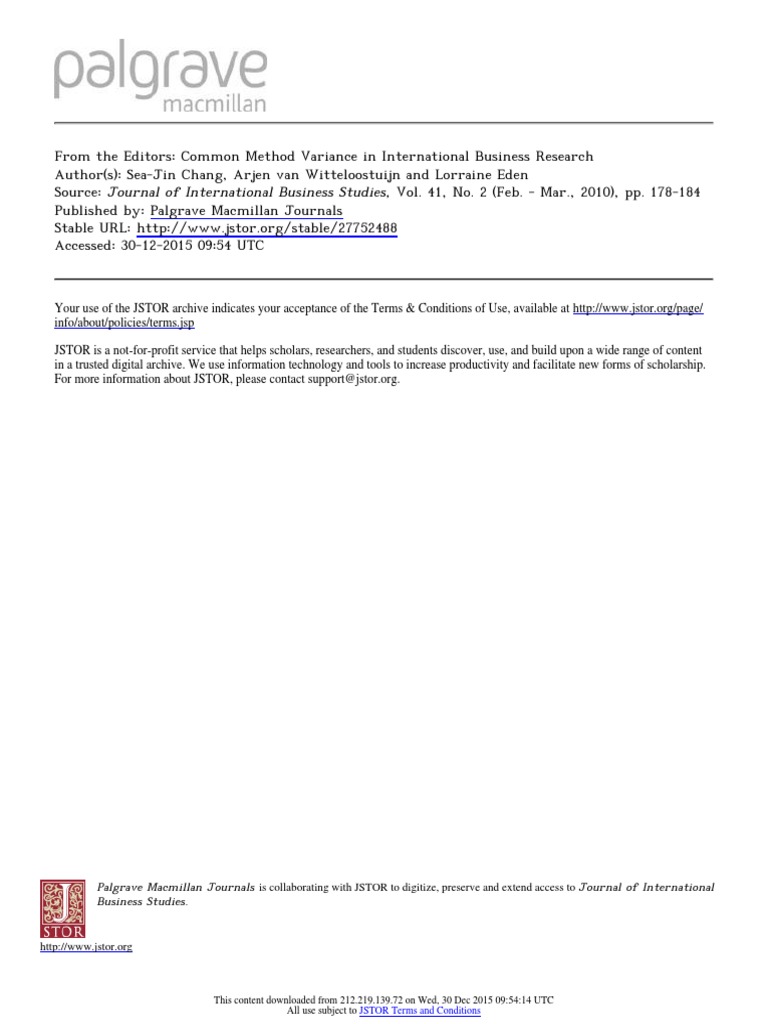 Common Method Variance | PDF | Survey Methodology | Research Design