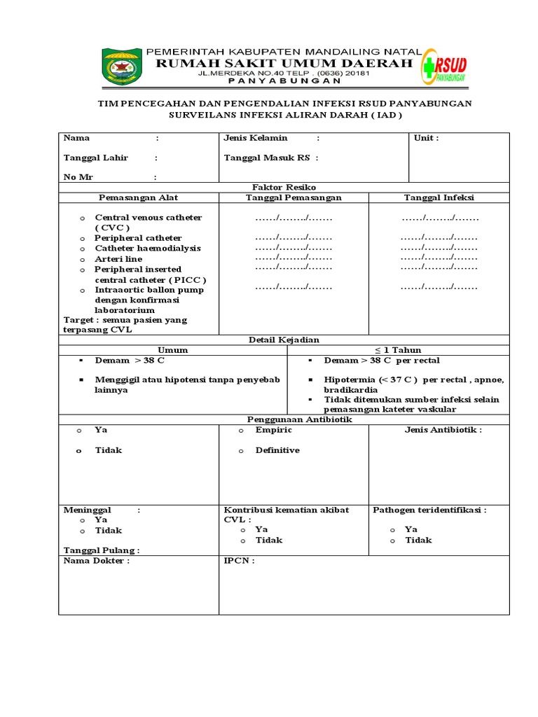 Form Surveilans IAD | PDF