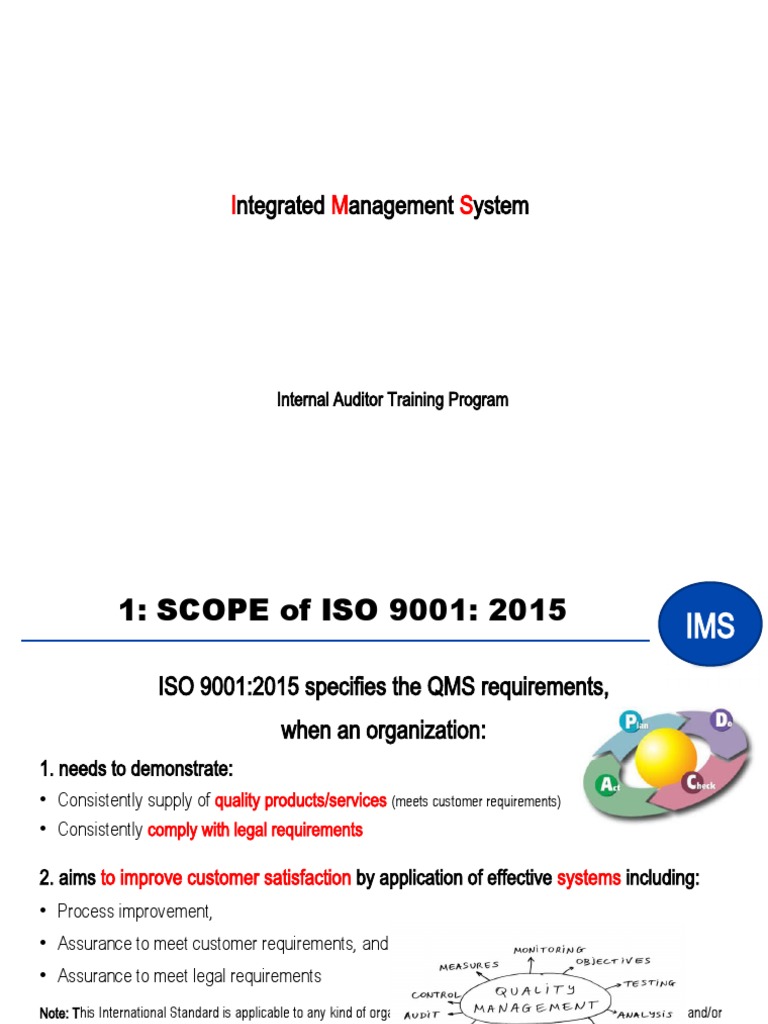 IMS International Standards Training Materials 2015 Latest | PDF ...