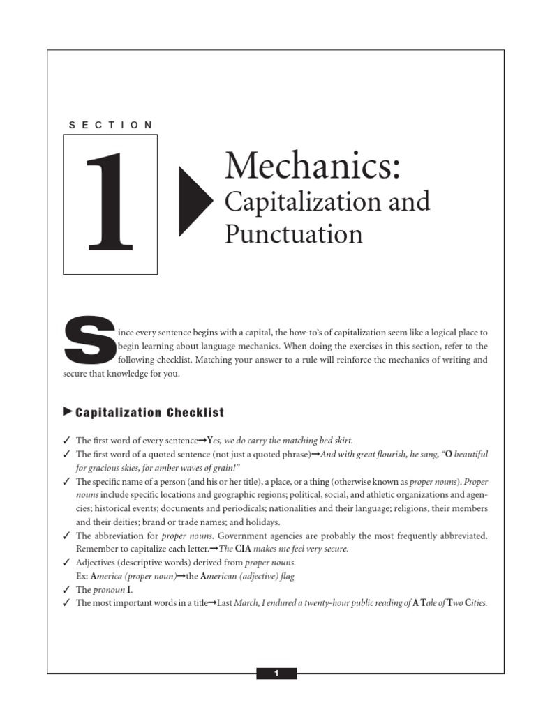 Mechanics:: Capitalization and Punctuation | PDF | Punctuation | Adjective
