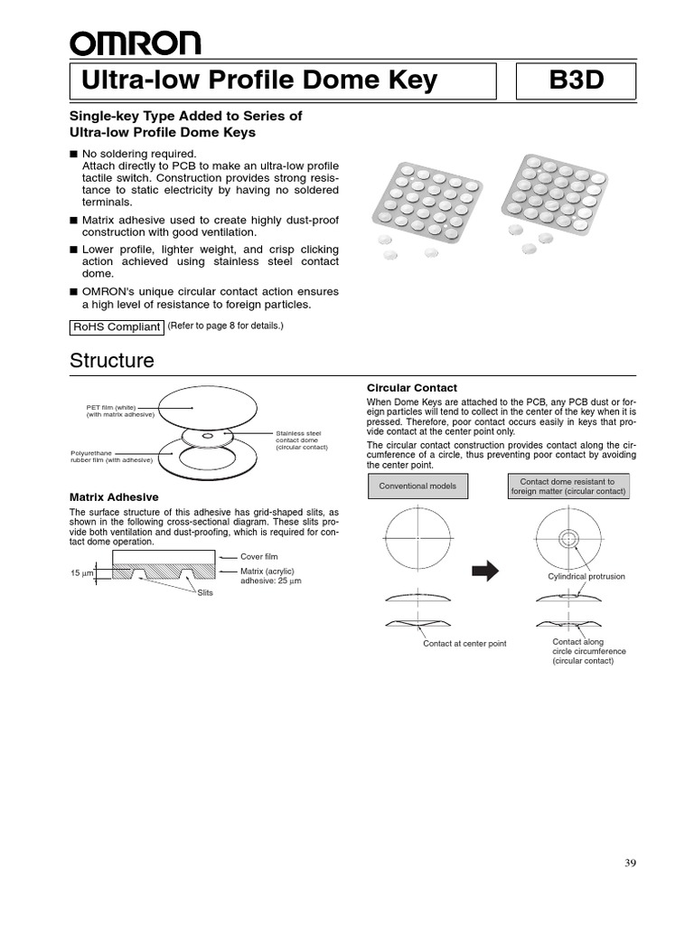 An Overview and Specifications of OMRON's Ultra-low Profile Dome Keys ...