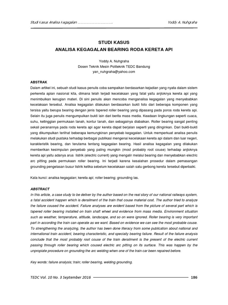 Analisa Kegagalan Bearing Roda Kereta Api | PDF