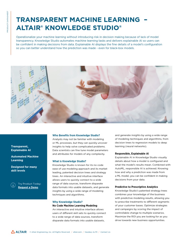 Transparent Machine Learning - Altair® Knowledge Studio® | PDF ...