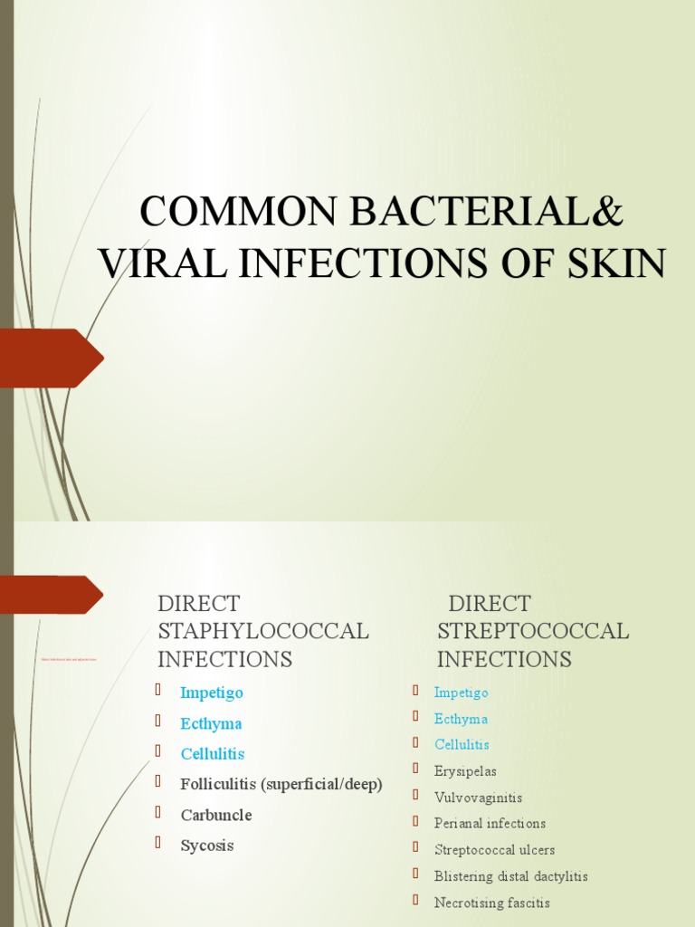 Bacterial Infections of Skin | PDF | Herpes Simplex | Dermatology