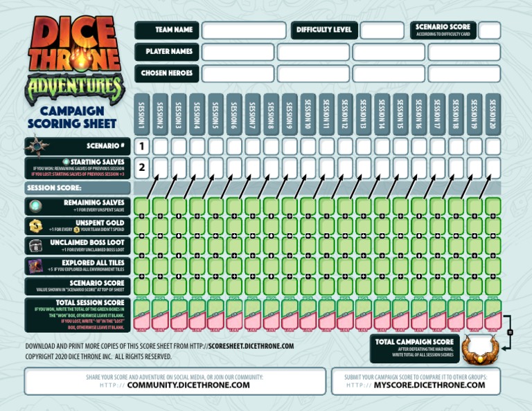 Dta Scoring Sheet | PDF | Tabletop Games | Entertainment