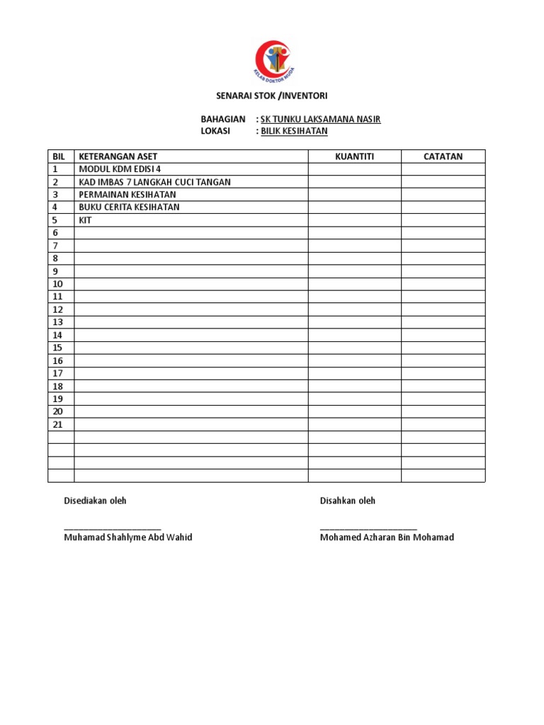 Rekod Daftar Stok | PDF