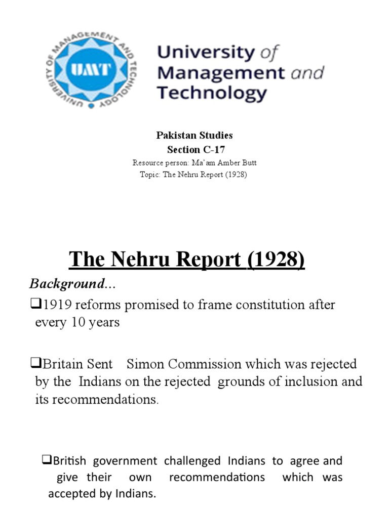 Pakistan Studies Section C-17: Resource Person: Ma'am Amber Butt Topic ...