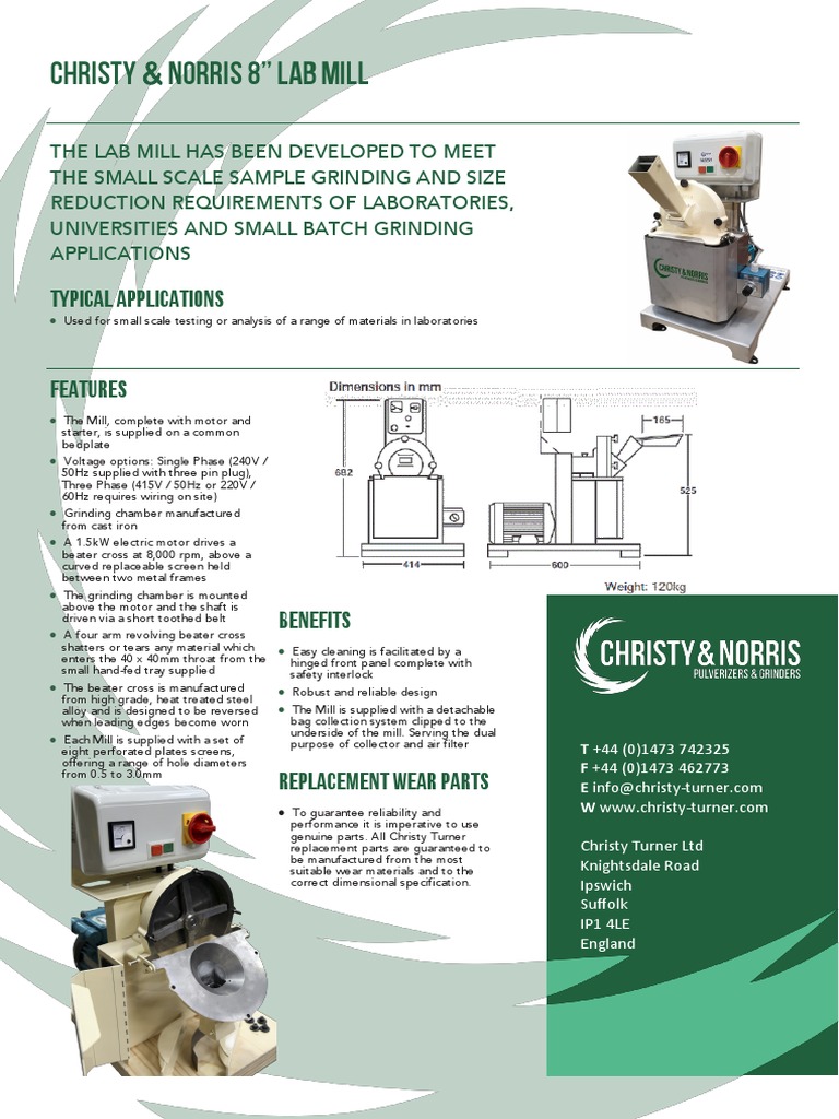 Christy Norris 8" Lab Mill | PDF | Electrical Connector | Heat Treating
