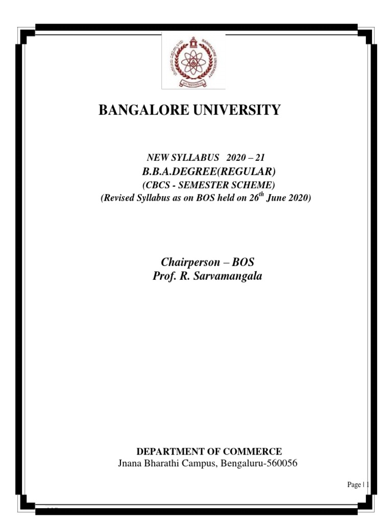 BBA Syllabus New-2020 | PDF | Test (Assessment) | Academic Term