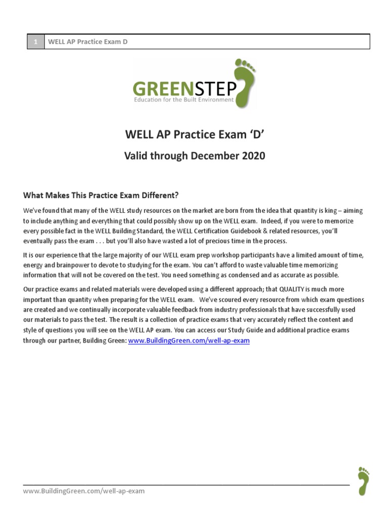 WELL AP Practice Exam | PDF | Retina | Lighting